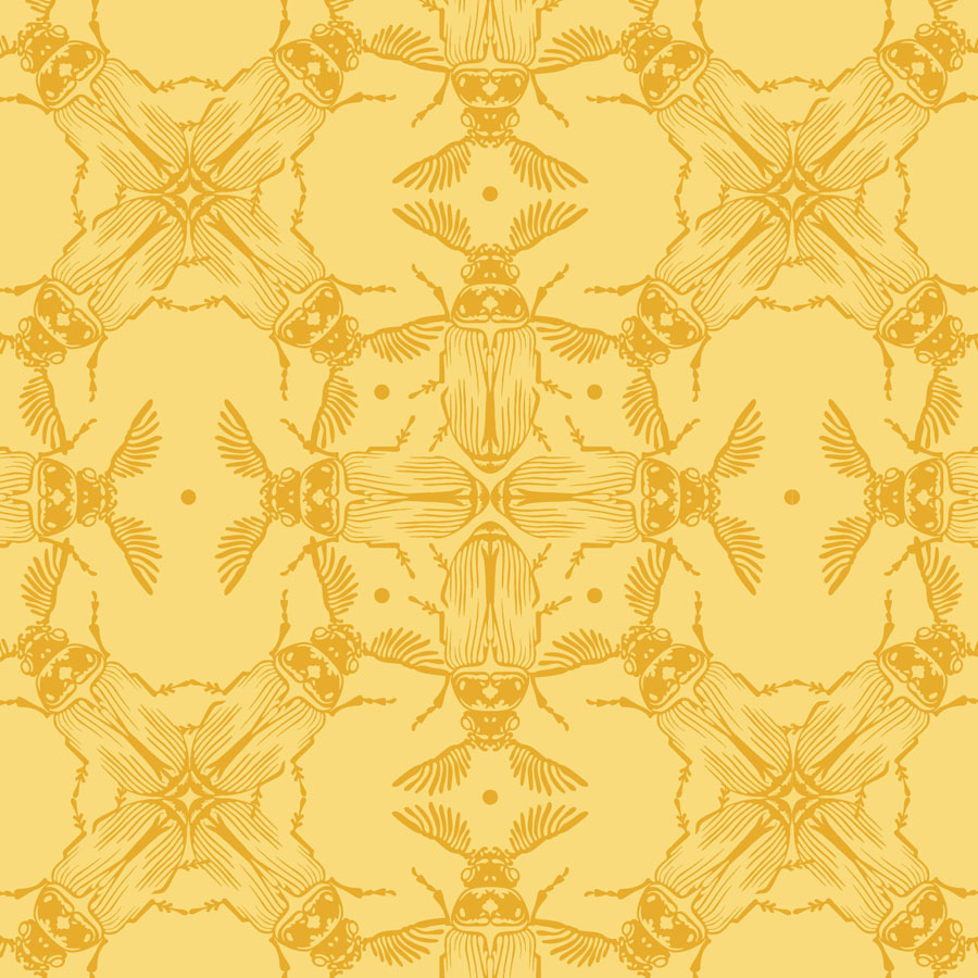 Feather Horned Beetle Surface Pattern Design | by Karolful Designs